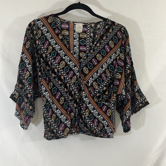 intu. | Tops | Intu Bohemian Faux Wrap Front Detail With 34 Flowy ...